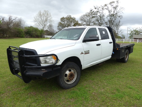 2013 Dodge 3500 Flatbed Truck, s/n 3C7WRTCL5DG542061: Cummins Eng., 4 ...