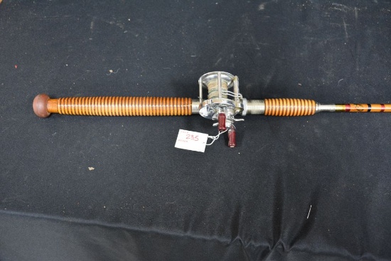 Montague Wooden Beehive Fishing Pole w/Pflueger Rocket No. 1855 Reel ...