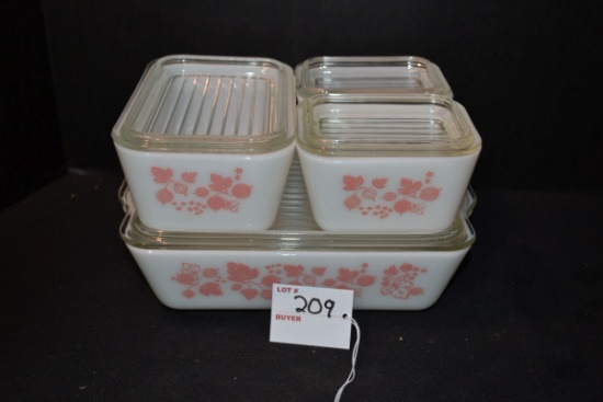 Pyrex Pink Gooseberry Refrigerator Set; Very Nice | Art, Antiques ...