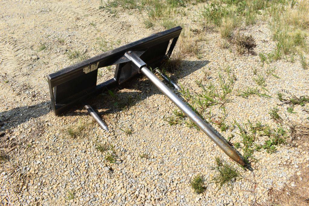 Round Bale Spear, Universal Skid Loader Plate | Proxibid