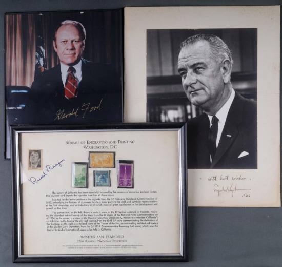 RONALD REAGAN GERALD FORD LBJ SIGNED AUTOGRAPH LOT | Art, Antiques ...