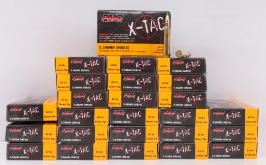 500 ROUNDS PMC X-TAC 5.56MM 62 GR GREEN TIP AMMO | Guns & Military ...