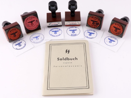 WWII GERMAN SS RUBBER STAMPS 6 AND SS PASSBOOK | Guns & Military ...