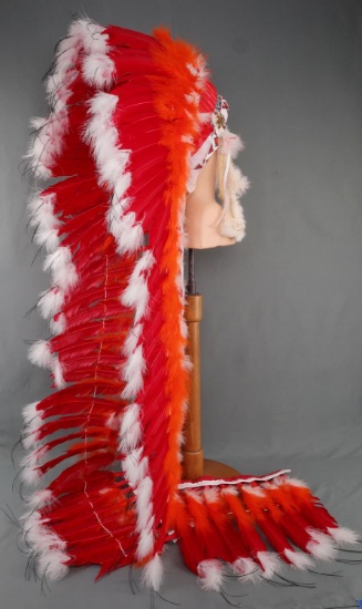 VINTAGE NATIVE AMERICAN CHIEFTAIN BEADED HEADDRESS | Art, Antiques ...