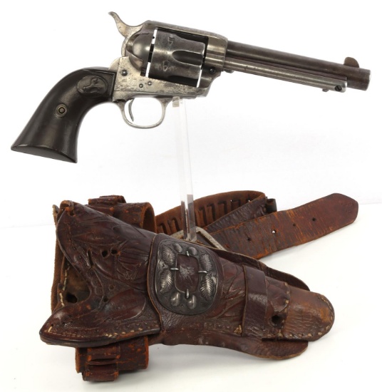 COLT SINGLE ACTION ARMY REVOLVER & NAVAJO GUN RIG | Guns & Military ...