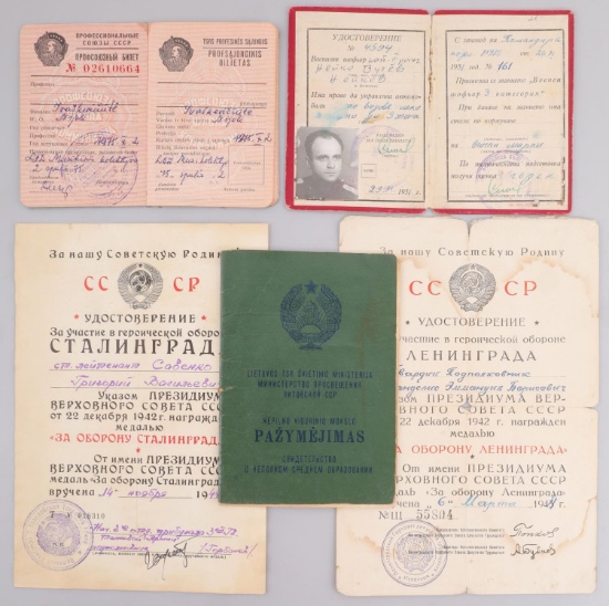 WWII SOVIET AWARD CERTIFICATE & ID DOCUMENTS | Guns & Military ...