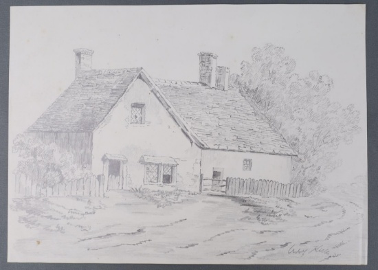 ADOLF HITLER PENCIL SKETCH OF A HOUSE | Guns & Military Artifacts ...