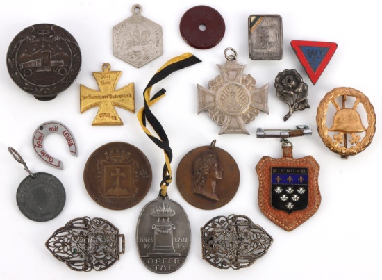 LOT 17 WWI IMPERIAL GERMAN GOLD WOUND BADGE ETC | Guns & Military Artifacts Militaria Military ...
