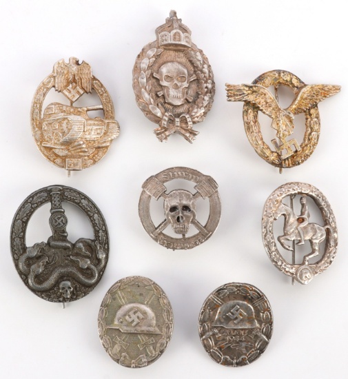 LOT OF 8 WWII GERMAN THIRD REICH BADGE & METALS | Guns & Military ...