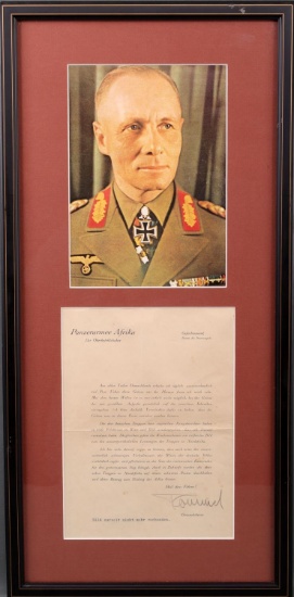 WWII GERMAN THIRD REICH ERWIN ROMMEL SIGNED LETTER | Guns & Military ...