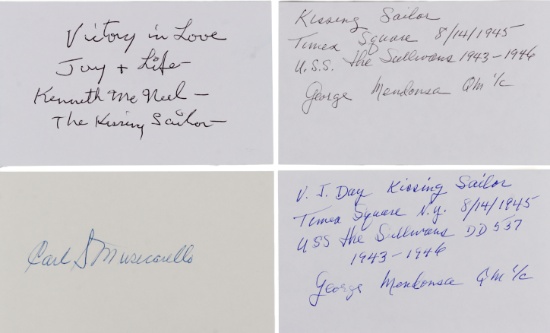 WWII US KISSING SAILOR SIGNATURES ALL 4 CLAIMANTS | Guns & Military ...