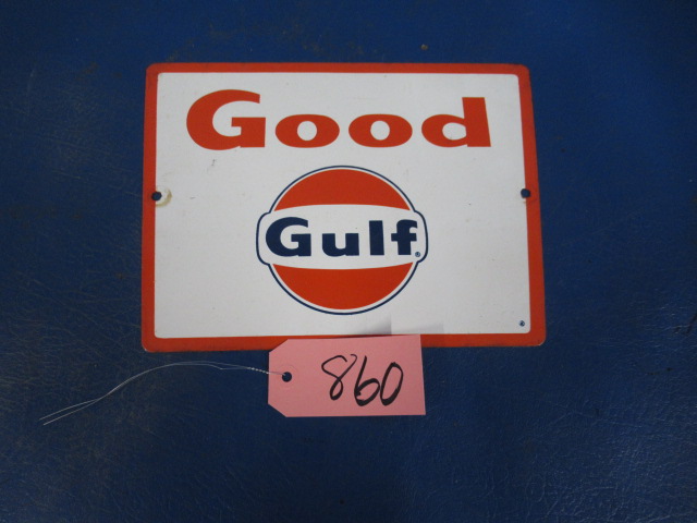 ORIGINAL METAL GOOD GULF SIGN 8 X 11 | Proxibid