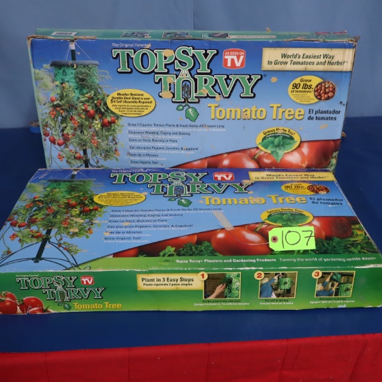 2- TOPSY TURVEY TOMATO TREES | Online Auctions | Proxibid