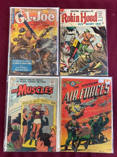 (4) misc comics/ includes Air Forces, Mr. Muscles, G. I. Joe, Robin ...