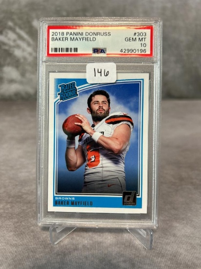 Baker Mayfield Rookie Card 2018 Donruss PSA 10 | Art, Antiques ...