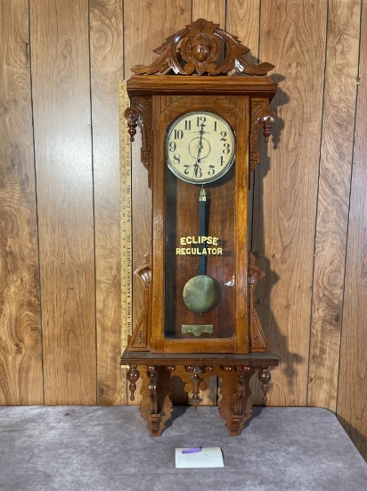 Gilbert clock 8-day eclipse regulator wall clock - Circ 1875 | Art ...