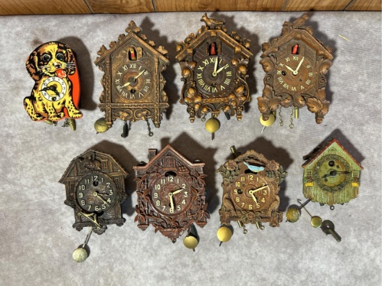 (8) mini cuckoo clocks including Keebler, Lux & misc. | Art, Antiques ...