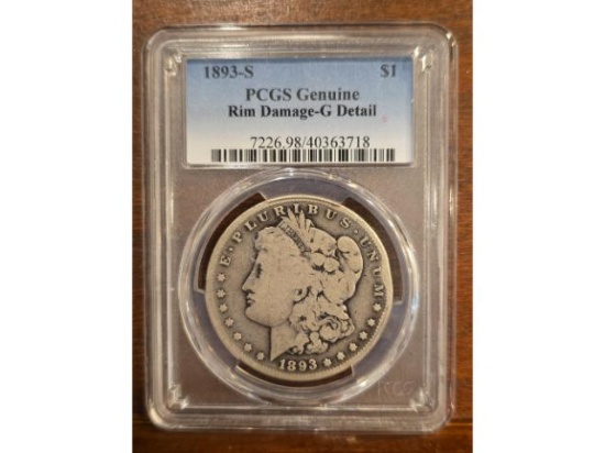 1893S MORGAN DOLLAR PCGS GENUINE RIM DAMAGE-G DETAILS | Coins ...