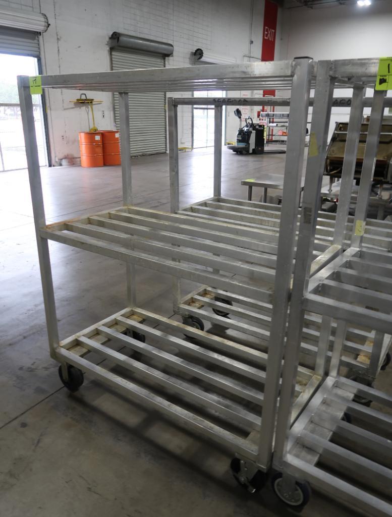 aluminum cooler rack, on casters | Proxibid