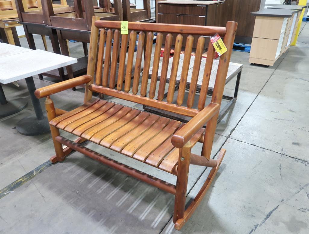 wooden rocker, one rocker is broken | Proxibid