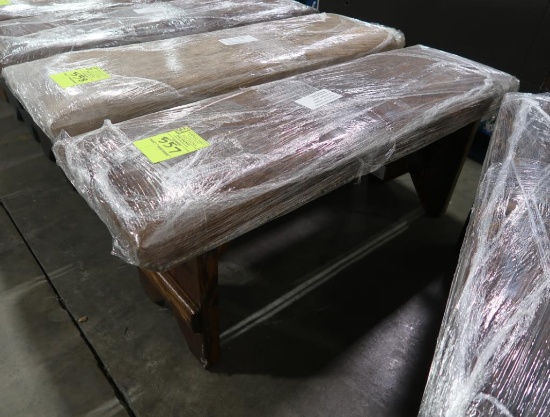 brindle hide bench- genuine cow hide on seat | Online Auctions | Proxibid