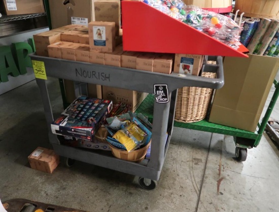 plastic stocking cart, filled w/ Christmas merchandise | Online ...