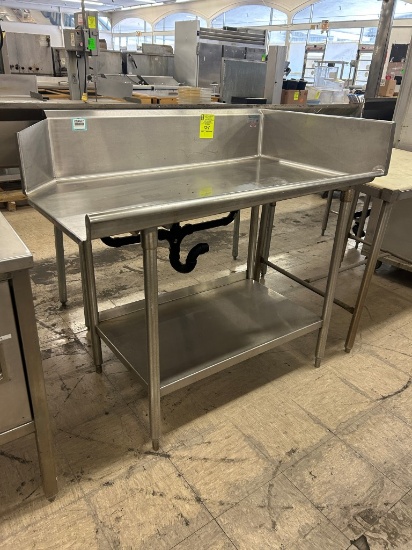 Seaport Stainless Dishwashing Exit Table W/ Back And Side Splash ...