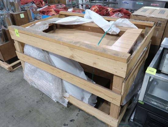 oak top table w/ recess, new in crate | Online Auctions | Proxibid