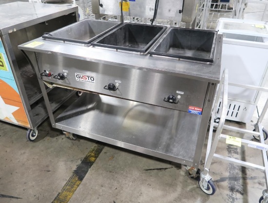 Gusto steam table w/ 3) heated wells, on casters | Industrial Machinery ...