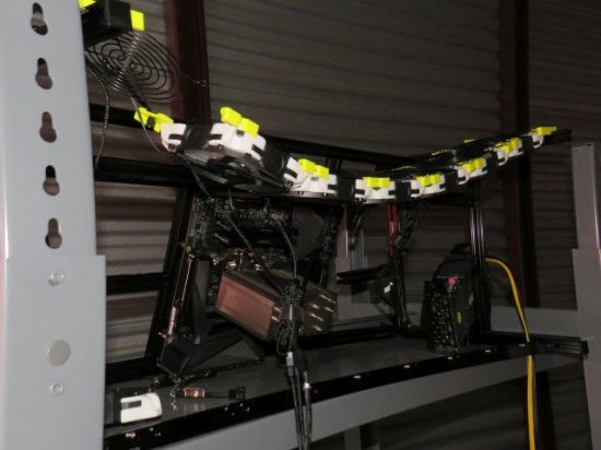crypto mining cooling tower with motherboard and cooling fans ...