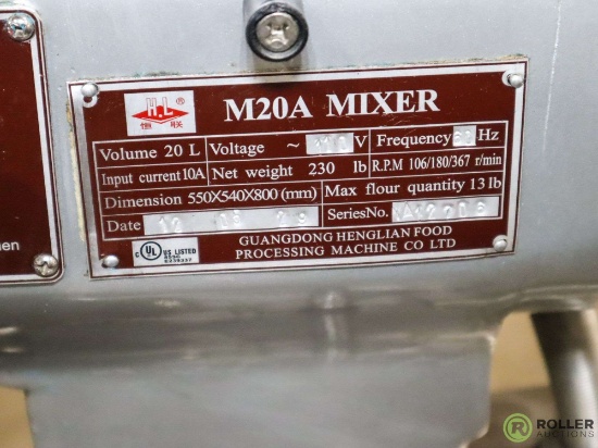 H.L. M20A 20qt Mixer with S/S Whip and Hook | Online Auctions | Proxibid