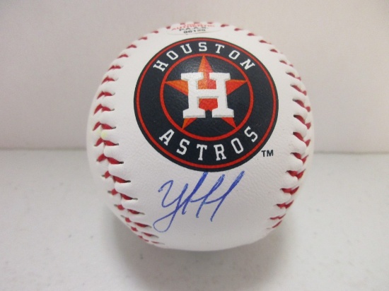 Yordan Alvarez of the Houston Astros signed autographed logo baseball ...