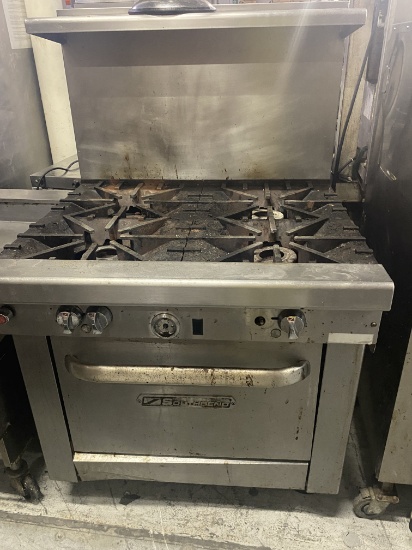 Southbend 4 burner natural gas heavy duty range with oven on casters ...