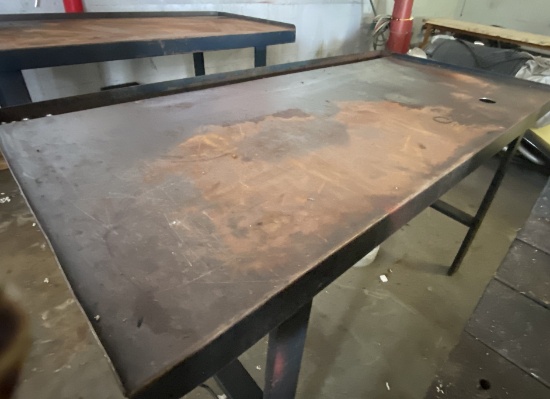 71â€ x 30â€ steel Transmission Table with fluid trough and slanted body ...