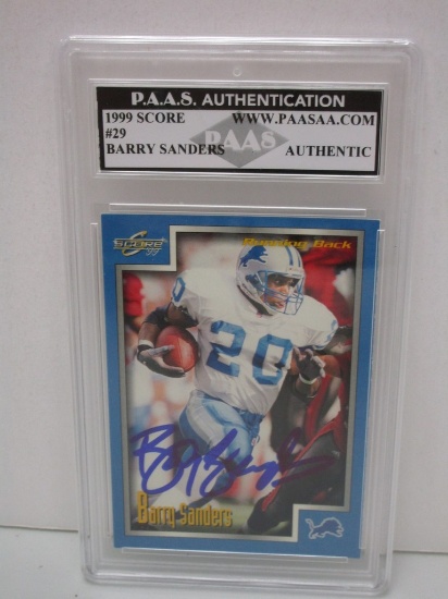 Barry Sanders of the Detroit Lions signed autographed slabbed ...