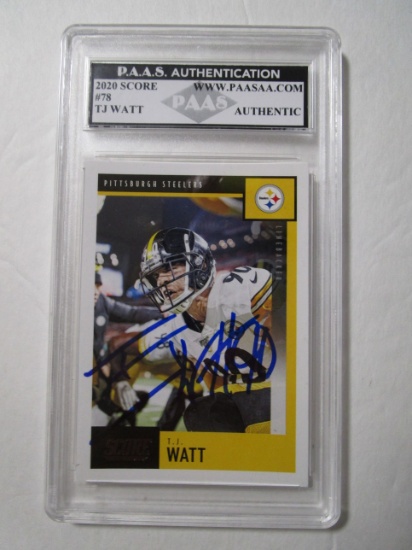 TJ Watt of the Pittsburgh Steelers signed autographed slabbed sports ...
