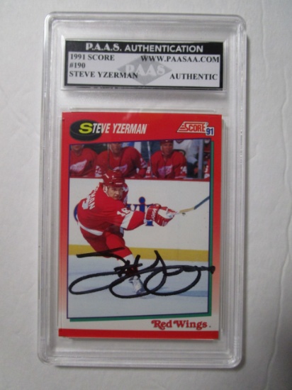 Steve Yzerman of the Detroit Red Wings signed auto slabbed sports ...