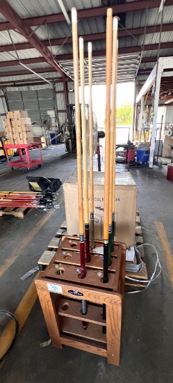 Pool Cue Rack with (6) Pool Cues | Industrial Machinery & Equipment ...