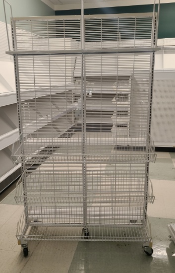 48 in x 84 in Metal Display cart on casters - Double Sided | Industrial ...