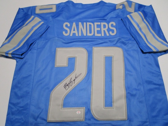 Barry Sanders of the Detroit Lions signed autographed football jersey ...