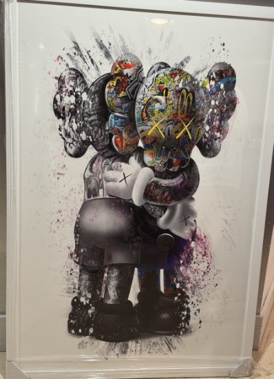 Kaws Poster - Two Mouses hugging - abstract modern artwork | Art ...