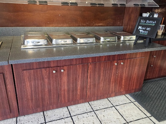 76" (5) Well Heated Buffet Bar With Sneeze Guard, Storage And Hinges ...