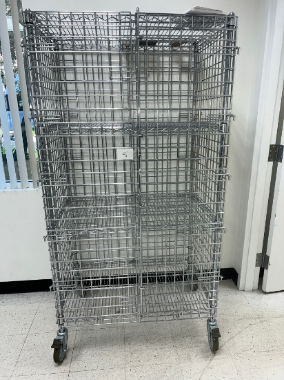 Large Rolling, Lockable Cage, (Metro Rack) on Heavy Duty Casters, 36" X ...