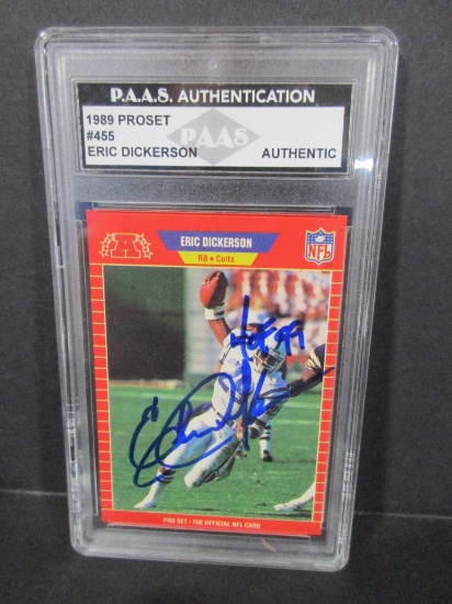 Eric Dickerson of the Indianapolis Colts signed slabbed collectors card ...