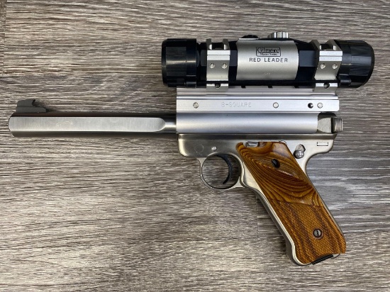 RUGER MK II MODEL.22 LR CAL. SEMI-AUTO PISTOL W/GILMORE RED LEADER ...