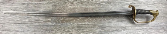 TIFFANY ETCHED BLADE SWORD W/OFFICER'S CHAPEAU/PERIOD SHIPPING BOX ...