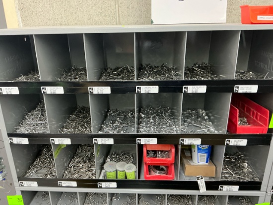 HARDWARE ORGANIZER W/ASSORTED STAINLESS SCREWS & RIVETS | Estate ...