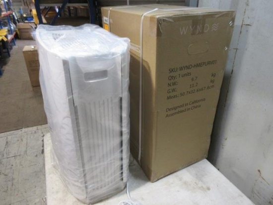 WYND MAX ROOM AIR PURIFIER W/ DOUBLE V SERIES HEPA FILTERS, PURIFIES ...