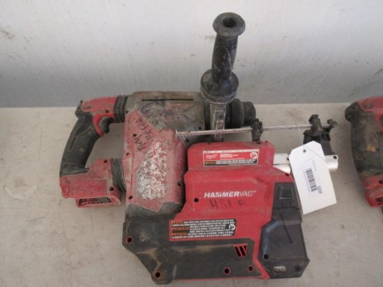 MILWAUKEE 18V CORDLESS 1 1/8'' ROTARY HAMMER W/ HAMMERVAC DUST ...