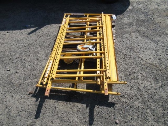 (3) 5' SCAFFOLDING UPRIGHTS, (2) 5' SIDE RAILS, & (4) SWIVEL CASTERS ...